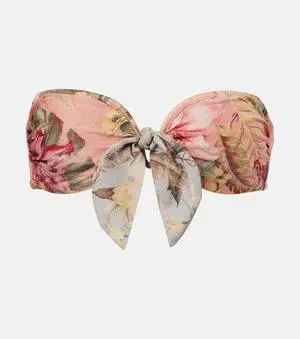 Zimmermann Coco Bow-detail Floral Bikini Top - Multicoloured