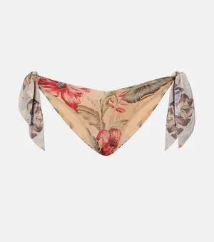 Zimmermann Coco Bow-detail Floral Bikini Bottoms - Multicoloured