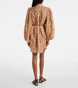 Zimmermann Cascadian Leopard-print Linen Tunic