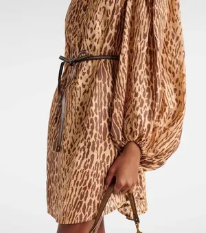 Zimmermann Cascadian Leopard-print Linen Tunic