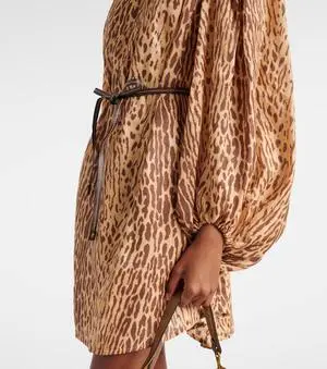 Zimmermann Cascadian Leopard-print Linen Tunic - Beige