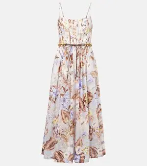 Zimmermann Rhiannon Floral Cotton Bustier Dress - Multicoloured