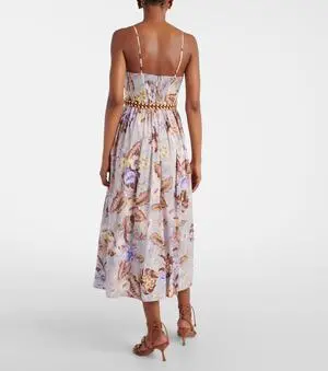 Zimmermann Rhiannon Floral Cotton Bustier Dress