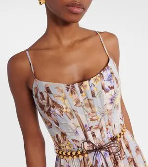 Zimmermann Rhiannon Floral Cotton Bustier Dress