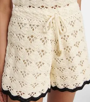Zimmermann Rhiannon Crochet Cotton Shorts - White