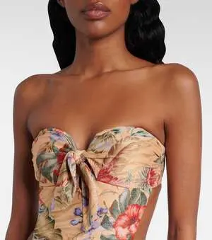 Zimmermann Coco Bow-detail Floral Swimsuit - Multicoloured