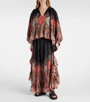 Zimmermann Rhiannon Ruffled Silk Top - Multicoloured