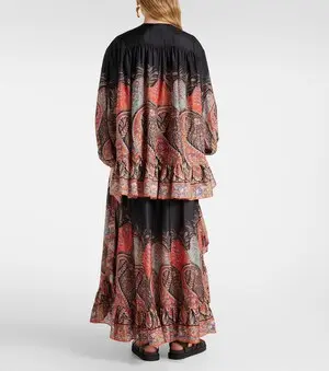 Zimmermann Rhiannon Ruffled Silk Top - Multicoloured