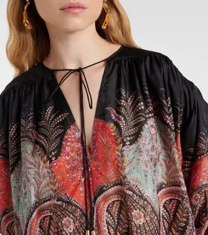 Zimmermann Rhiannon Ruffled Silk Top - Multicoloured