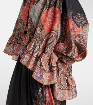Zimmermann Rhiannon Ruffled Silk Top - Multicoloured
