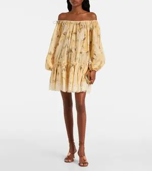 Zimmermann Floral Semi-sheer Cotton Minidress