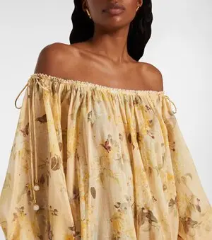 Zimmermann Floral Semi-sheer Cotton Minidress