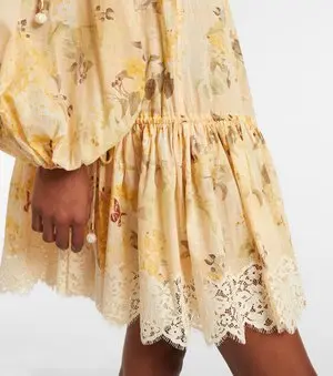 Zimmermann Floral Semi-sheer Cotton Minidress