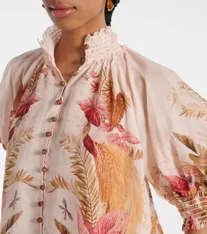Zimmermann Ascension Shirred Floral Blouse