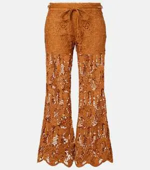 Zimmermann Coco Scalloped Lace Flared Pants