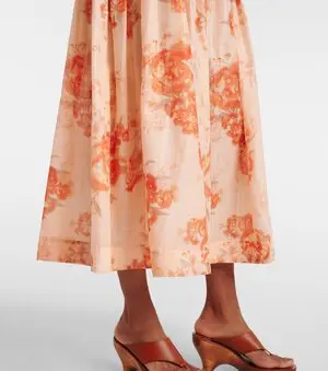 Zimmermann Cascadian Floral Strapless Midi Dress