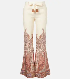 Zimmermann Paisley Linen Flared Pants