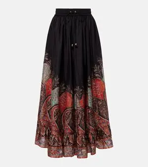 Zimmermann Rhiannon Ruffled Silk Maxi Skirt - Multicoloured