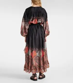 Zimmermann Rhiannon Ruffled Silk Maxi Skirt - Multicoloured
