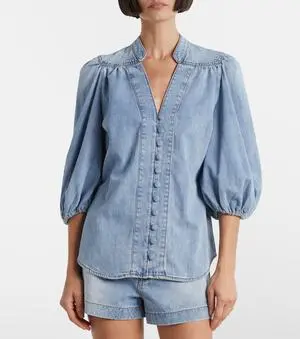 Zimmermann Lucky Denim Blouse - Blue
