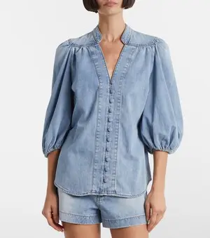 Zimmermann Lucky Denim Blouse - Blue
