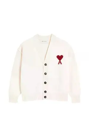 Ami De Coeur Wool Cardigan - Neutrals