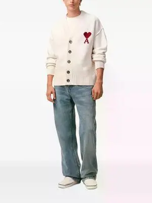 Ami De Coeur Wool Cardigan - Neutrals