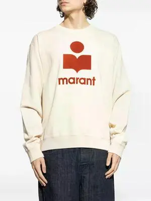 MARANT Logo-print Cotton Sweatshirt - Neutrals