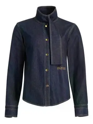 PATOU Scarf-collar Denim Shirt - Blue
