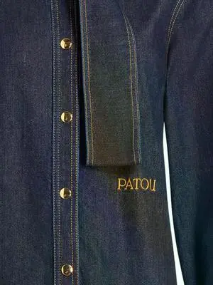 PATOU Scarf-collar Denim Shirt - Blue