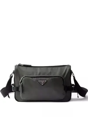 Prada Triangle Logo Messenger Bag - Green