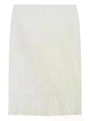 Simkhai Xavia Lattice-knit Fringe Skirt - White