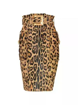 Balmain Leopard-print Wrap Skirt - Neutrals