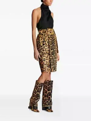 Balmain Leopard-print Wrap Skirt