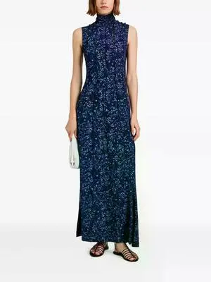 Proenza Schouler White Label High-neck Floral Dress - Blue