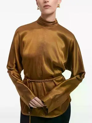 AERON Satin Blouse - Brown
