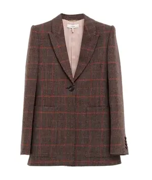 Chloé Checked Single-breasted Blazer - Brown