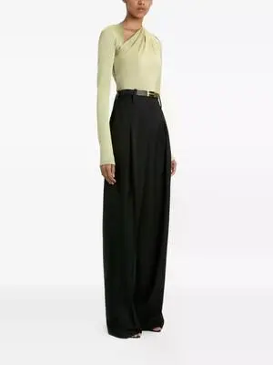 Victoria Beckham Draped-neck Top - Green