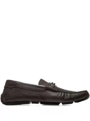 Bally Woven Leather Chain Loafers
