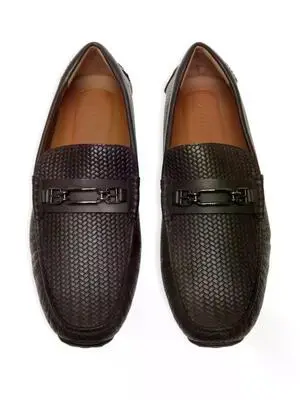 Bally Woven Leather Chain Loafers