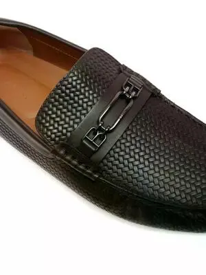 Bally Woven Leather Chain Loafers