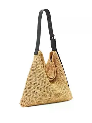 ALLSAINTS Asha Woven Leather-trimmed Tote Bag - Neutrals