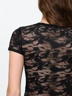 DIESEL® Kasia Sheer Lace Crewneck Top