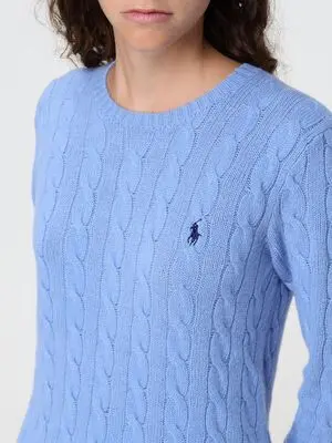 Polo Ralph Lauren Slim Fit Crewneck Jumper In Wool And Cashmere With Pony Logo - Ink