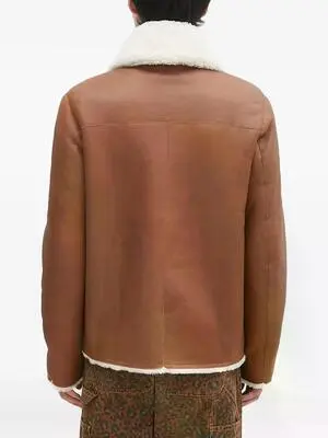 Paul Smith Leather Jacket With Shearling Collar