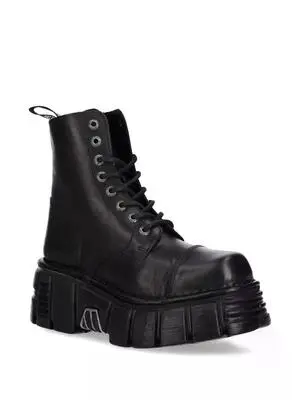 NEW ROCK Lace-up Chunky-sole Boots