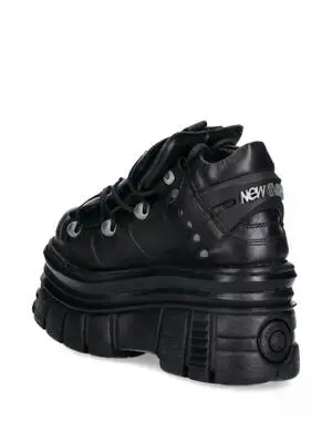 NEW ROCK Platform Lace-up Trainers - Black