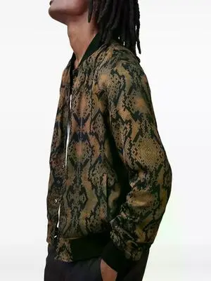 ALLSAINTS Reversible Bomber Jacket With Snakeskin Print
