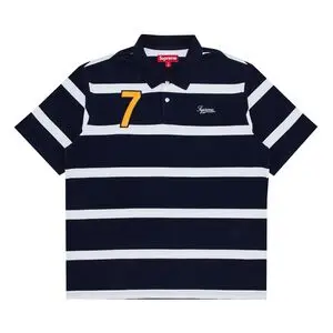 Supreme Washed Stripe Polo S ネイビー Supreme Stripe Zip Up Polo Sweater Navy Men's - FW25 - US