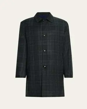 Kiton Plaid Cashmere Overcoat - Grn